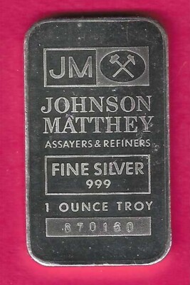 JM JOHNSON-MATTHEY (JML 4) .999 SILVER ART BAR | eBay