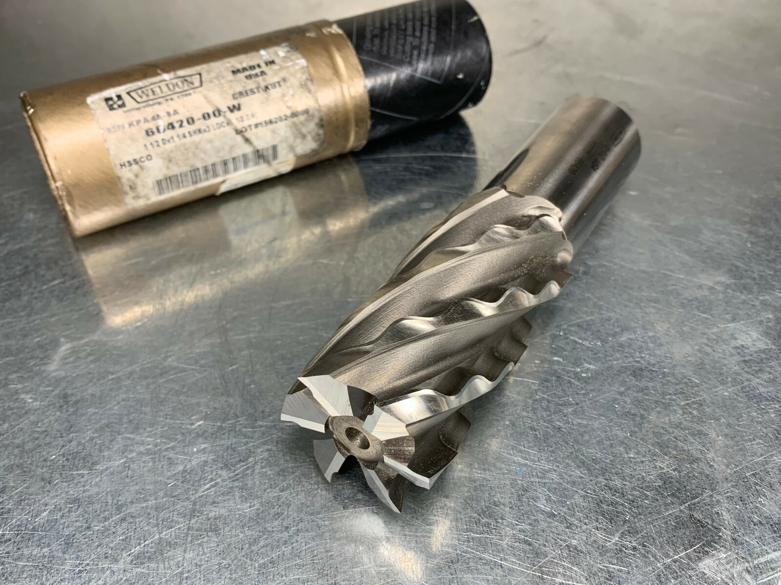 Weldon 1-1/2" End Mill, Crest-Kut HSSCO, 1-1/4" Shank, 6 Flute KPA48-8A ...