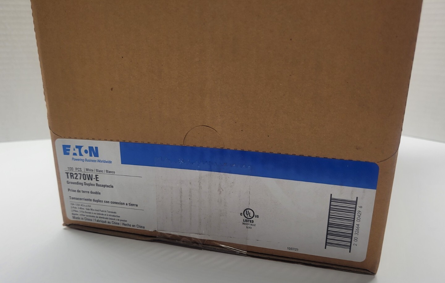 Eaton TR270W 15A Tamper Resistant Residential Duplex Outlet White Case ...