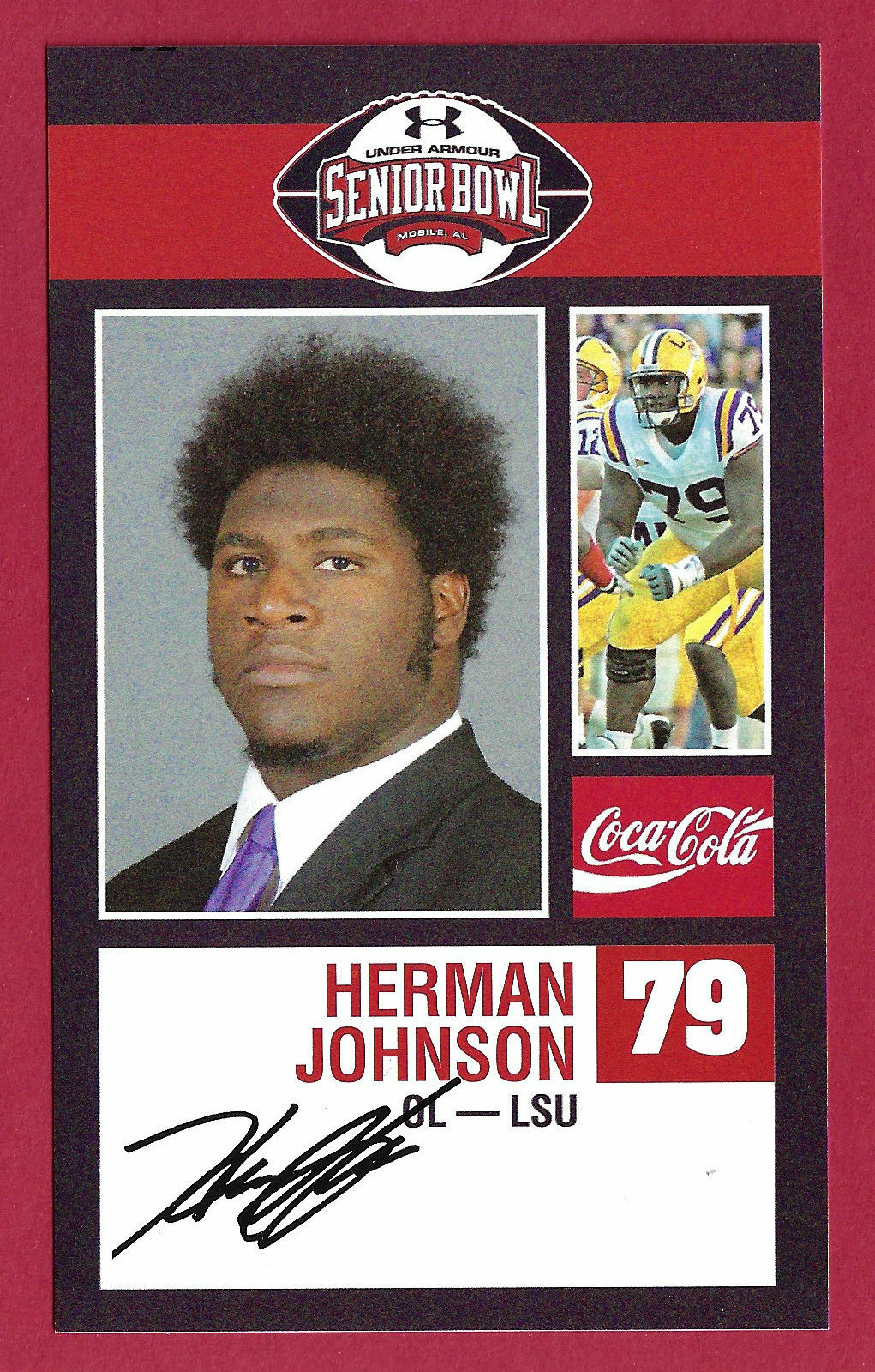 HERMAN JOHNSON 2009 SENIOR BOWL RC LSU GEAUX GO TIGERS ROOKIE CARD ...