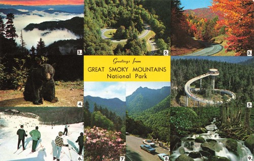Postcard TN NC Great Smoky Mountains National Park Aerial View Collage ...