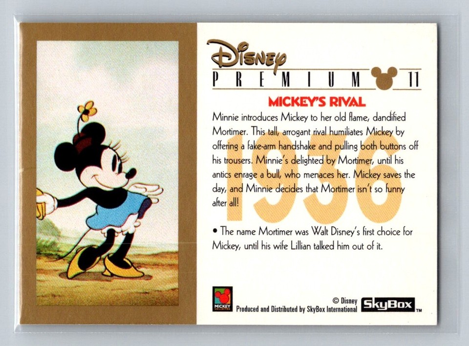 MICKEY'S RIVAL Mickey & Minnie Mouse 1995 Skybox Disney Premium #11 C5 ...