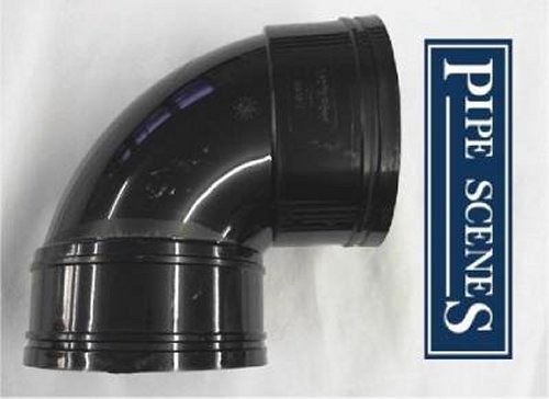 Solvent 110mm Soil Pipe Elbow Bend 90° Double Socket - Black Glued ABS ...
