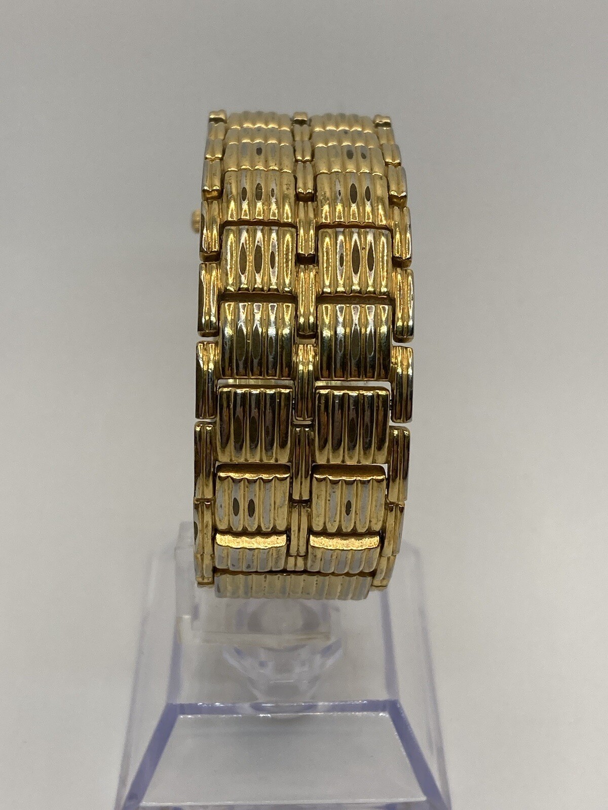 Jacques Prevard Quartz Ladies Black Diamond Dial Gold Tone Bracelet ...