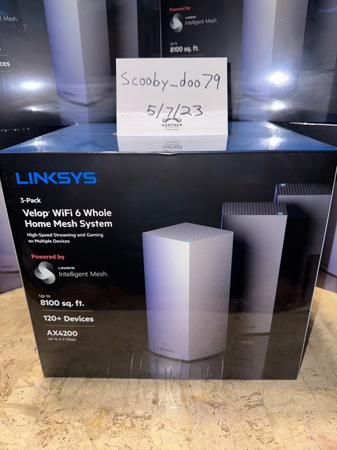 Linksys Velop MX12600 Tri-Band Mesh Wi-Fi 6 System (Set of 3) for sale ...