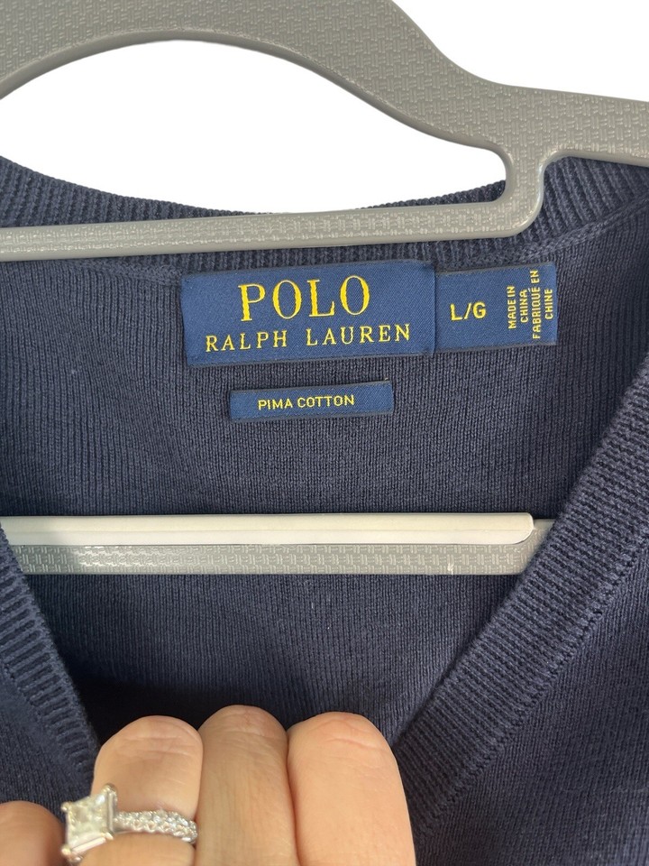 Polo Ralph Lauren Men’s Blue Classic Preppy Sweater Vest Size Large ...