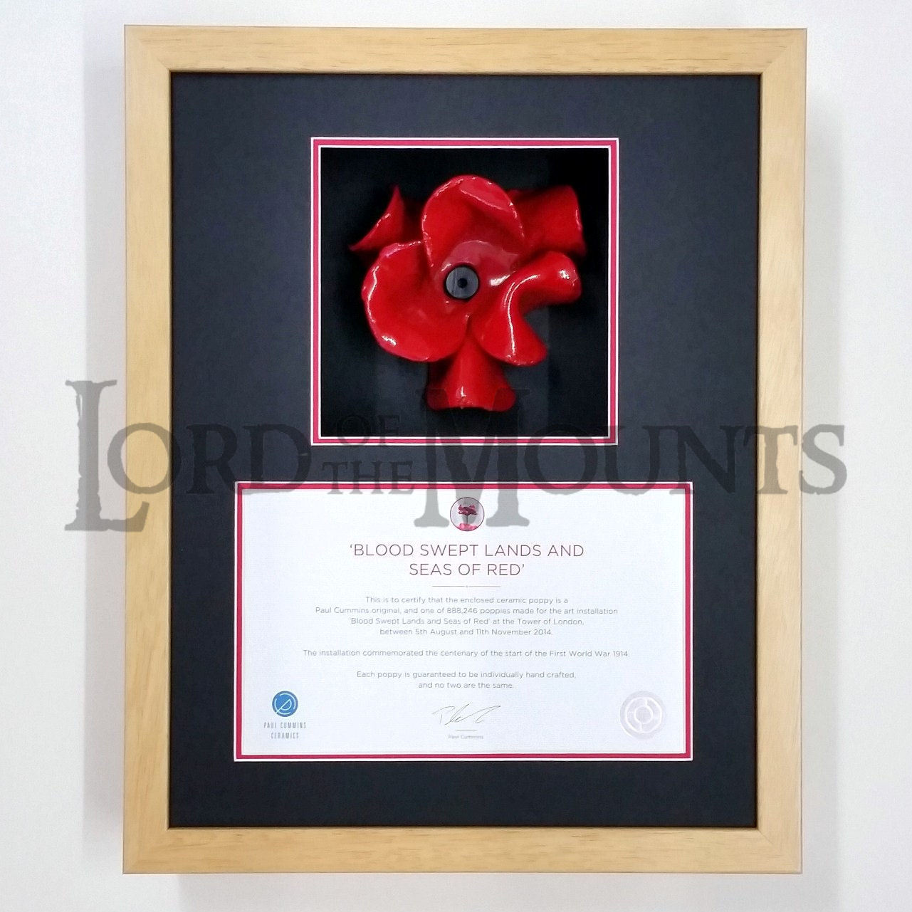 14x11" Remembrance Poppy Display Picture Frame Tower of London Ceramic ...