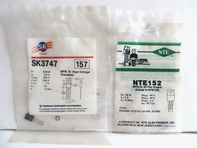 NTE152 / SK3747 (ECG157), Transistors 1 each, New in Bag, Free Shipping ...