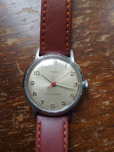 VTG Timex Red Hand Mens Boys Mechanical Watch ( Working) 30mm Water ...