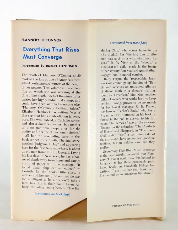 Flannery O'Connor 1965 Everything That Rises Must Converge Hardcover w/DJ | eBay