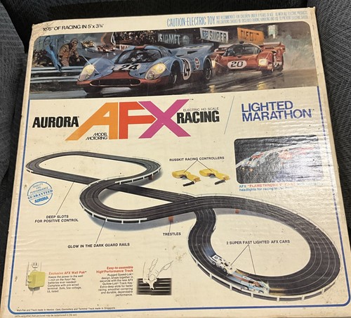 Rare Vintage 1974 Aurora AFX Lighted Marathon HO Slot Car Set 1 Car | eBay