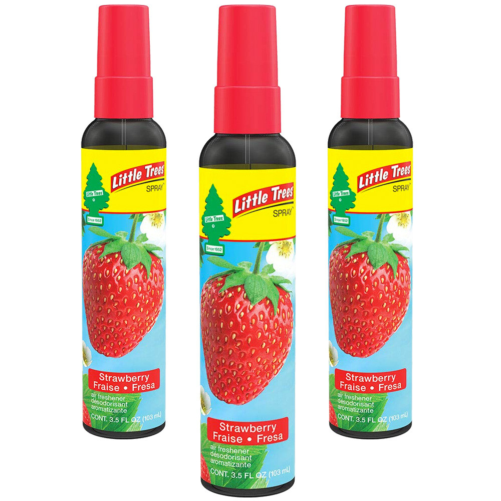 Little Trees Spray Car Air Freshener 3-PACK (Strawberry) | eBay