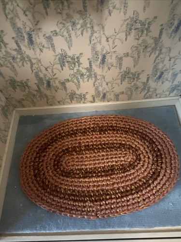 dollhouse miniature vintage Oval Handmade Braided Rug-brown 1980’s | eBay