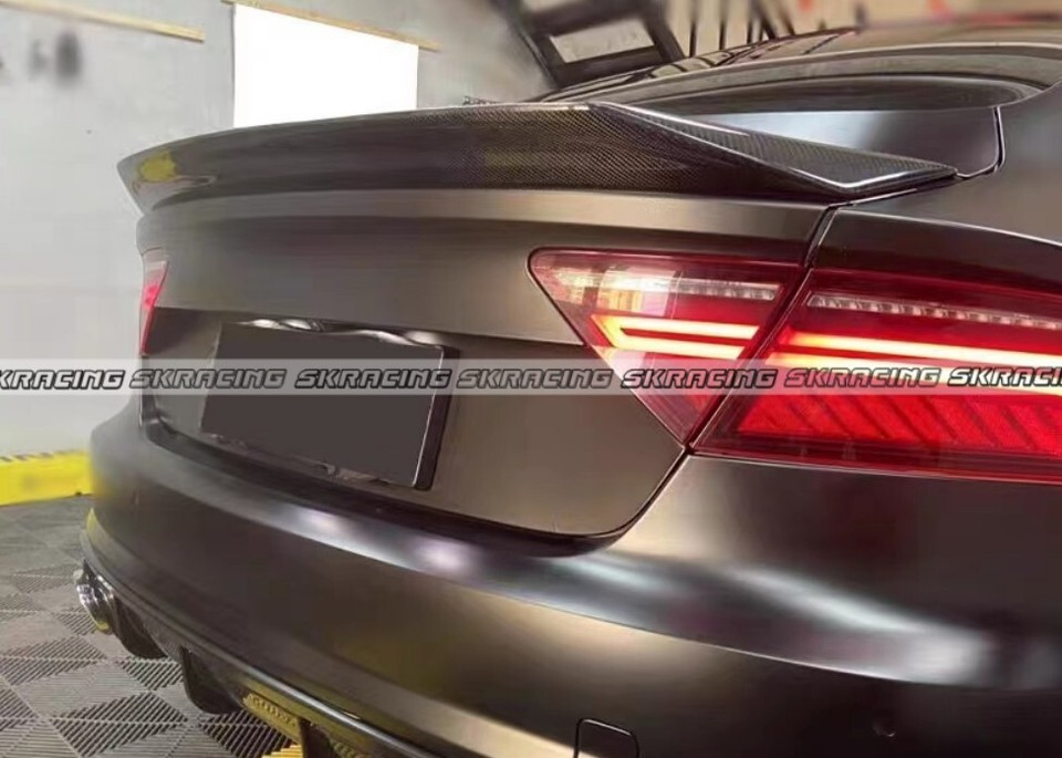 For 2013-2017 AUDI A7 S7 RS7 Real Carbon Fiber Rear Trunk Lip Spoiler ...