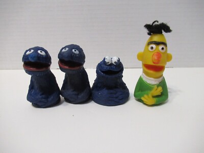 Sesame Street Bert Cookie Monster 2 Grover Finger Puppet Figures | eBay