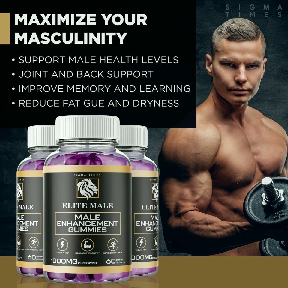 Elite Male Gummies Men, Performance Enhancement Formula, Maximum Energy ...