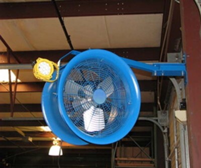 14" Loading Dock FAN & Light - 2,600 CFM - 115 Volt - 1,800 sq ft - 60 ...