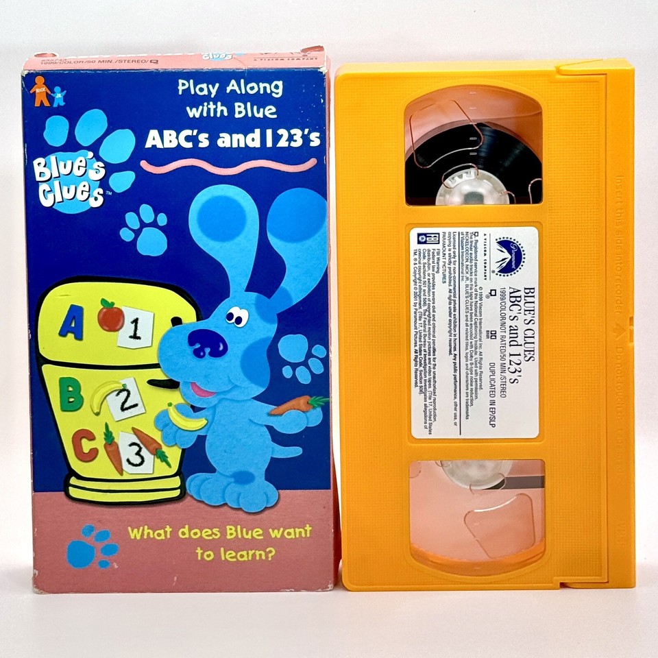 Blue’s Clues - ABC’s and 123’s VHS 1999 Nick Jr Children Nickelodeon ...