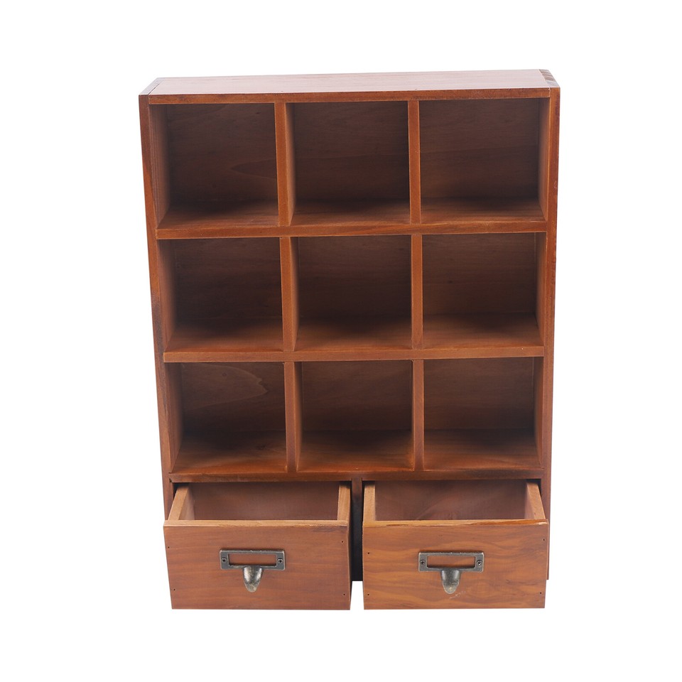 9 Cube Storage Shelf Vintage Organizer Small Item Display Cabinet With ...