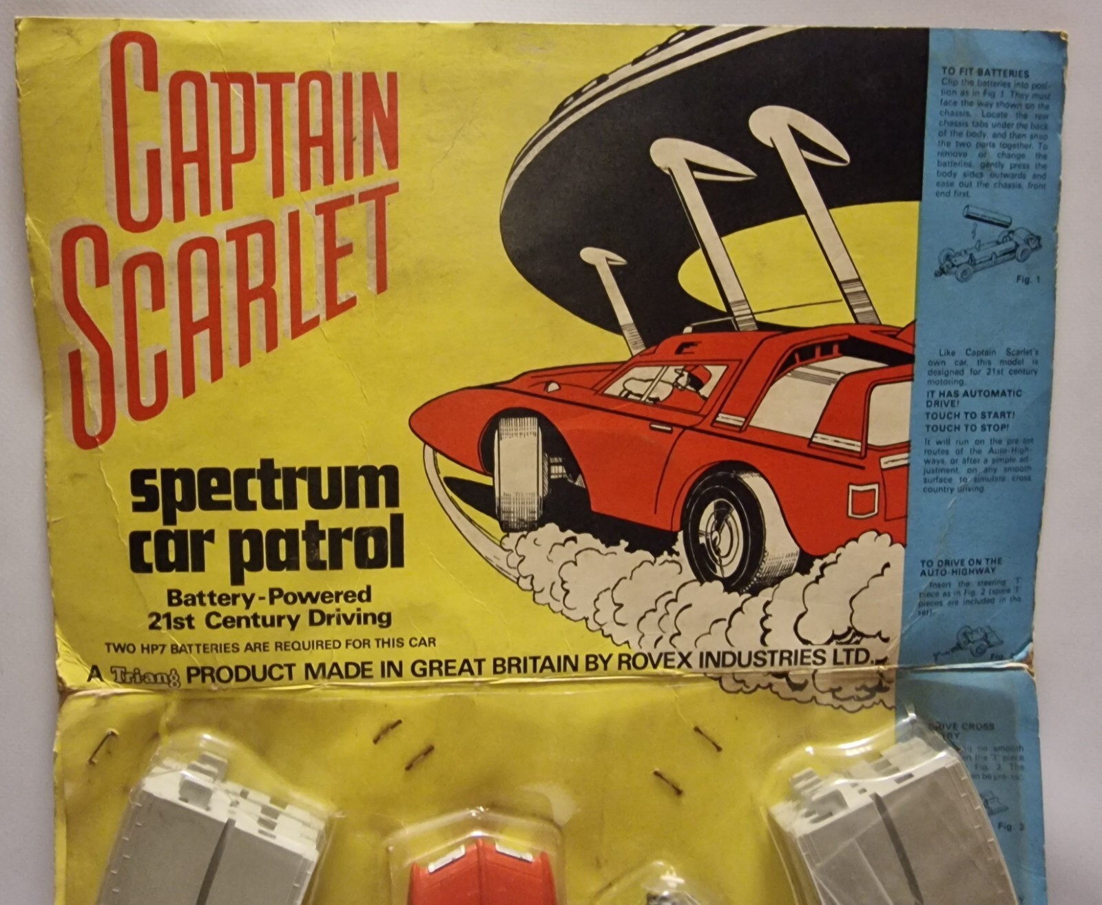 CAPTAIN SCARLET : BATTERY OPERATED SPECTRUM PATROL CAR WITH TRACK TRI ...