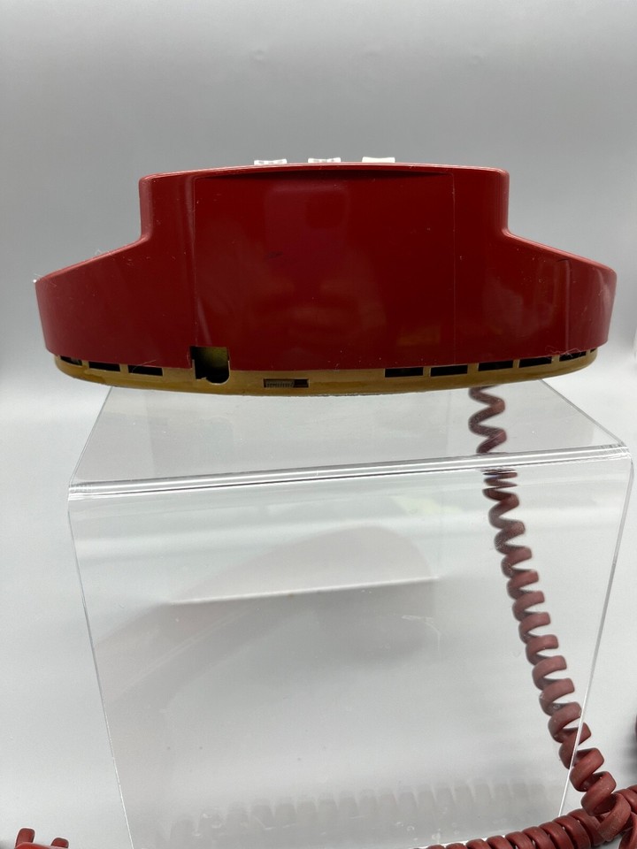 Vintage Bell System Dark Red Princess Phone Push Button Untested Table ...