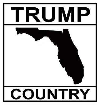 FL Trump Country Diecut Sticker 8" XL Florida 2024 BLACK | eBay