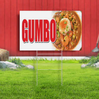 GUMBO Louisiana food Bar Buffet chicken duck Indoor Outdoor Yard Sign ...