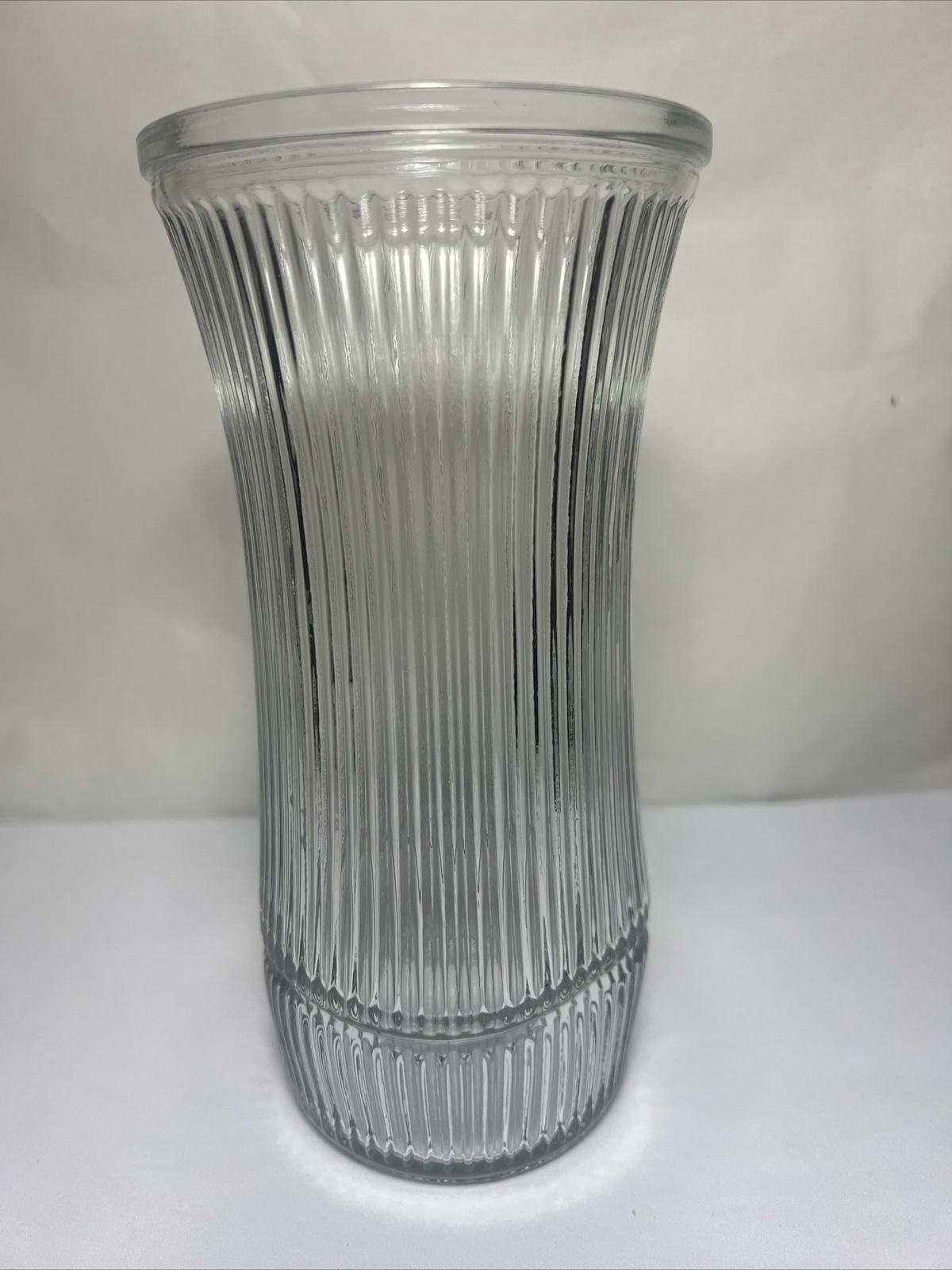 Vtg Hoosier Glass Vase Clear Ribbed Stripe 4088-B USA Made | eBay