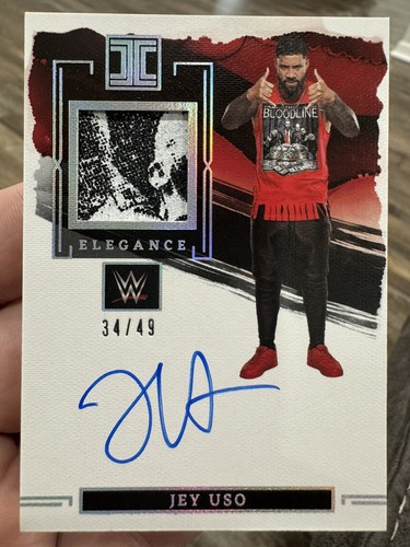 2023 WWE Impeccable Jey Uso Elegance Patch Auto Silver /49 SP On Card ...