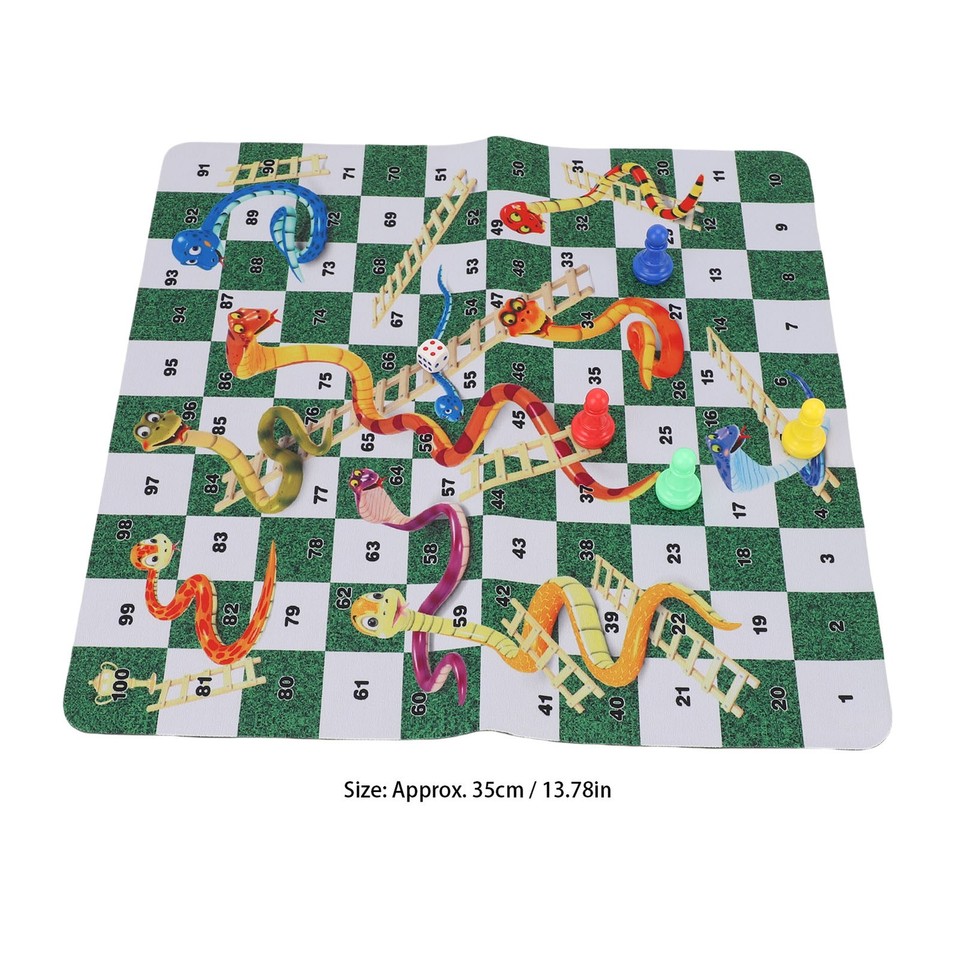 Snakes And Ladders Board Game Set 35cm Rubber Portable Board Game Set ...