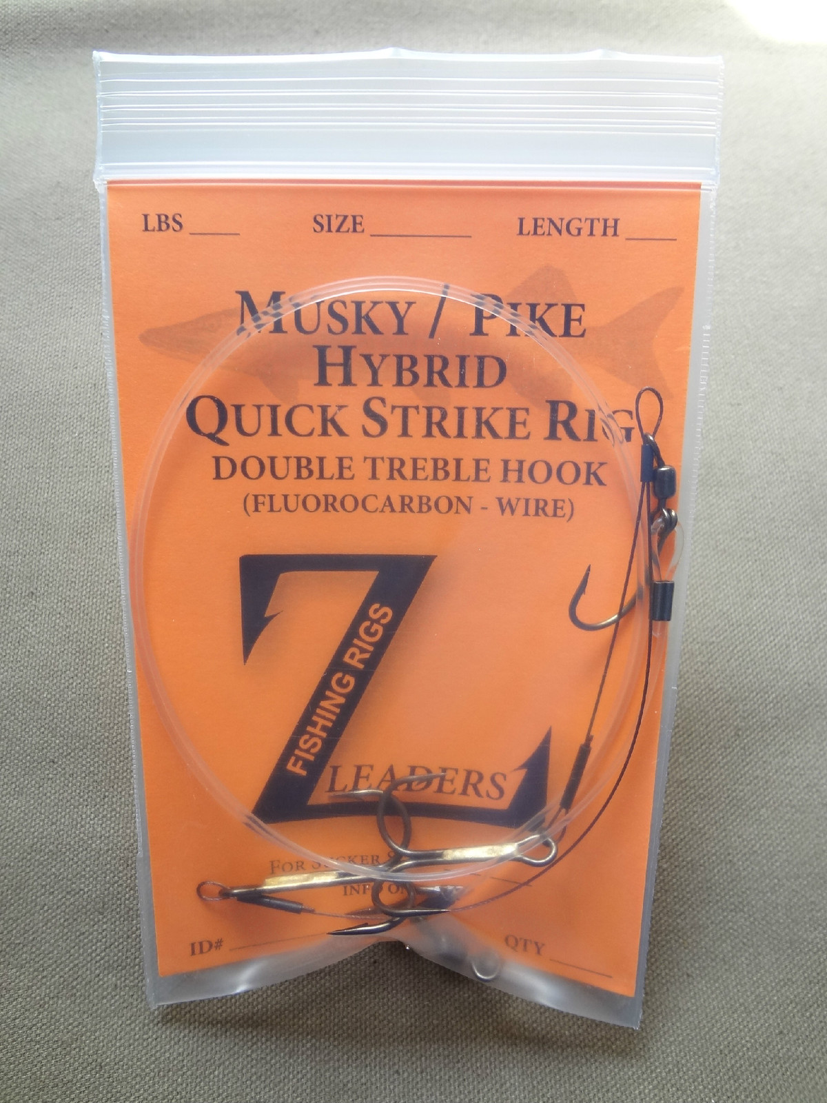 HYBRID MUSKY / PIKE SUCKER RIG - 2 TREBLE - 130# Fluorocarbon / 90 ...