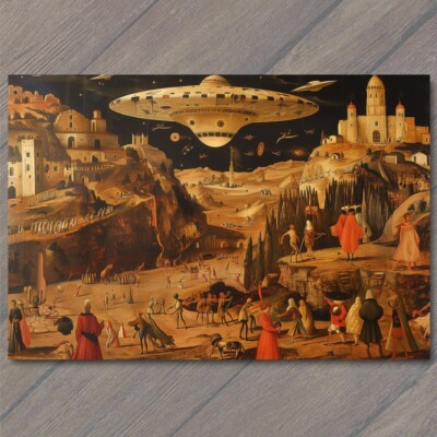 POSTCARD Alien God Civilization Religious Deity Ceremony Sacred Ritual ...