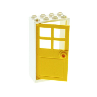 1X Lego Door Frame 2X4X6 White Door Leaf 1X4X6 Yellow Dollhouse 60623 ...