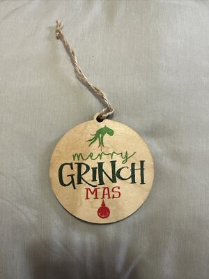 Dr. Seuss Merry Grinchmas Round Wood Ornament New | eBay