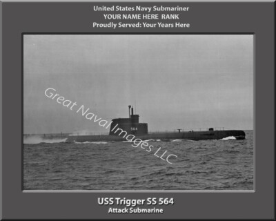 USS Trigger SS 564 Personalized Canvas Submarine Photo Print Navy Vet ...