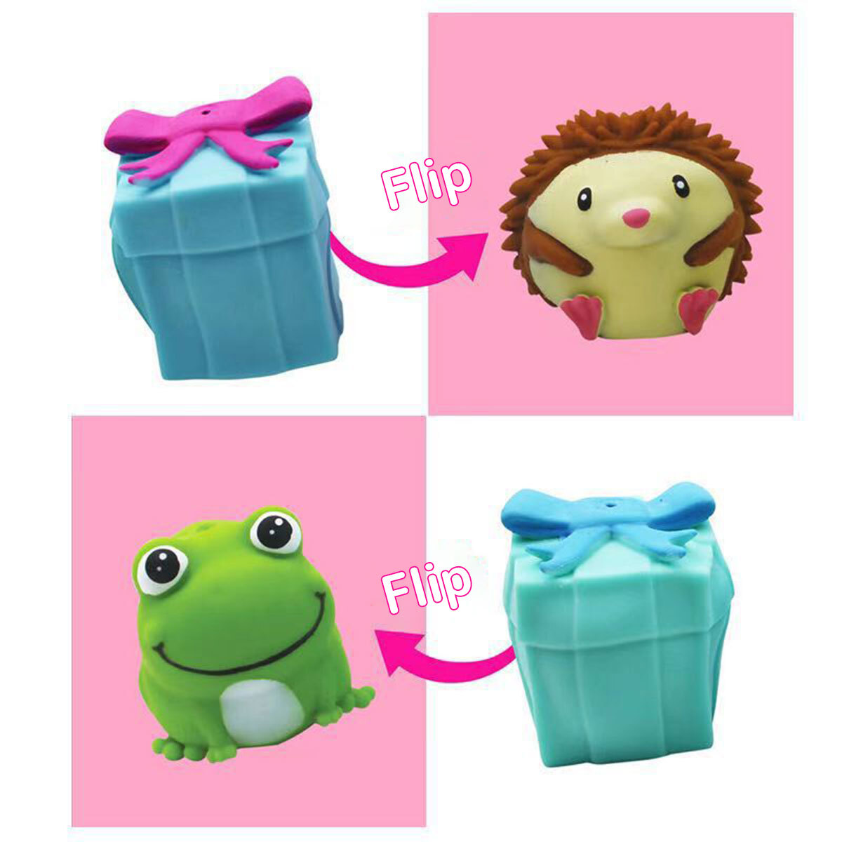 1/4 Pcs Flip Animal Toys Set for Kids Stress Relief Toys Fun Characters ...