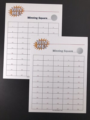 2 Count 50 Square SCRATCH OFF Raffle Board Fund Raiser Winning Gambling ...