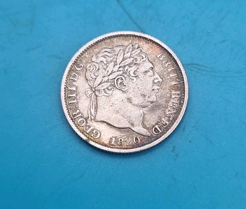 1820 British King George III Sterling Silver Milled One Shilling Coin 5 ...