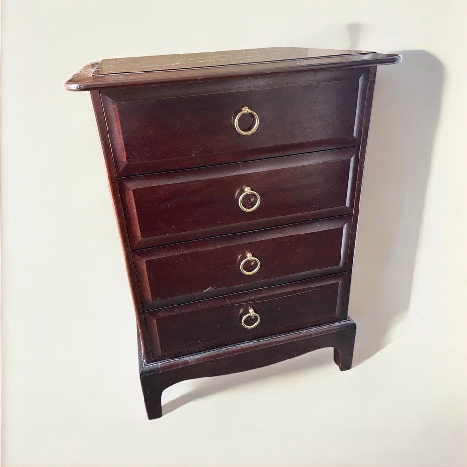 4 Drawer Stag Minstrel Bedside Cabinet Bedside Table Slim Chest Of ...