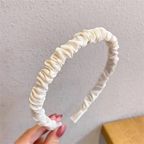Ruched Hair Band Satin Pleated Headbands Ruffled Hair Hoop Fashionable ...