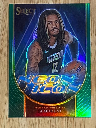 2023-24 Panini Select Ja Morant Neon Icon Green Prizm Memphis Grizzlies ...