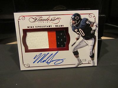Panini Flawless Ruby On Card Autograph Jersey Bears Mike Singletary 10/ ...