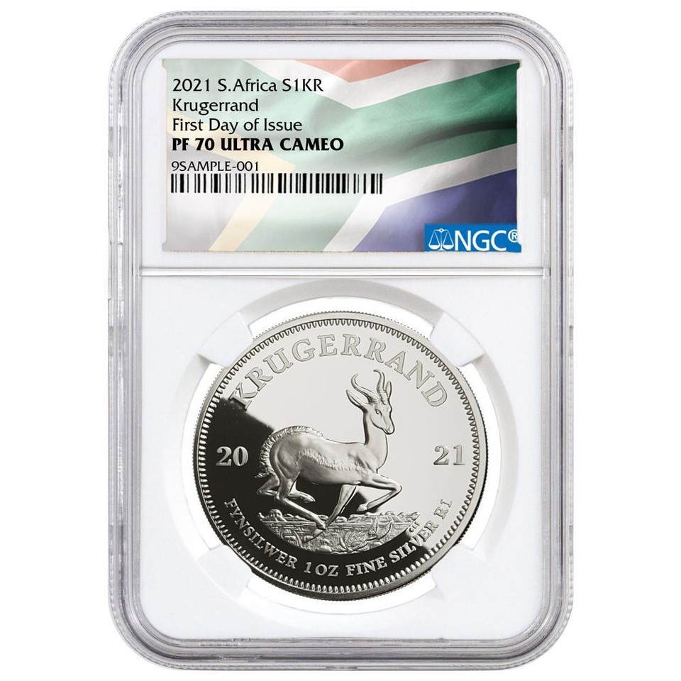 2021 South Africa 1 oz Silver Krugerrand Proof R1 Coin NGC PF70UC FDI ...