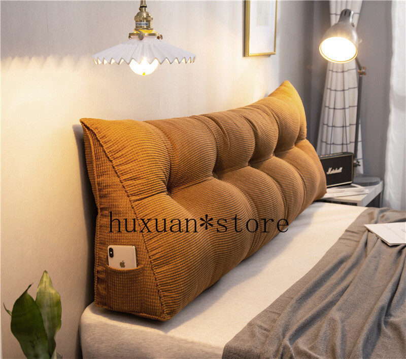 Nordic Bed Head Triangle Cushion Grain Wick Velvet Pillow Bed Sofa Bed ...