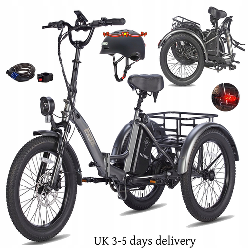 FAFREES 3 Wheel Electric Tricycle 20*3.0 inch Fat Tires Folding Ebike ...