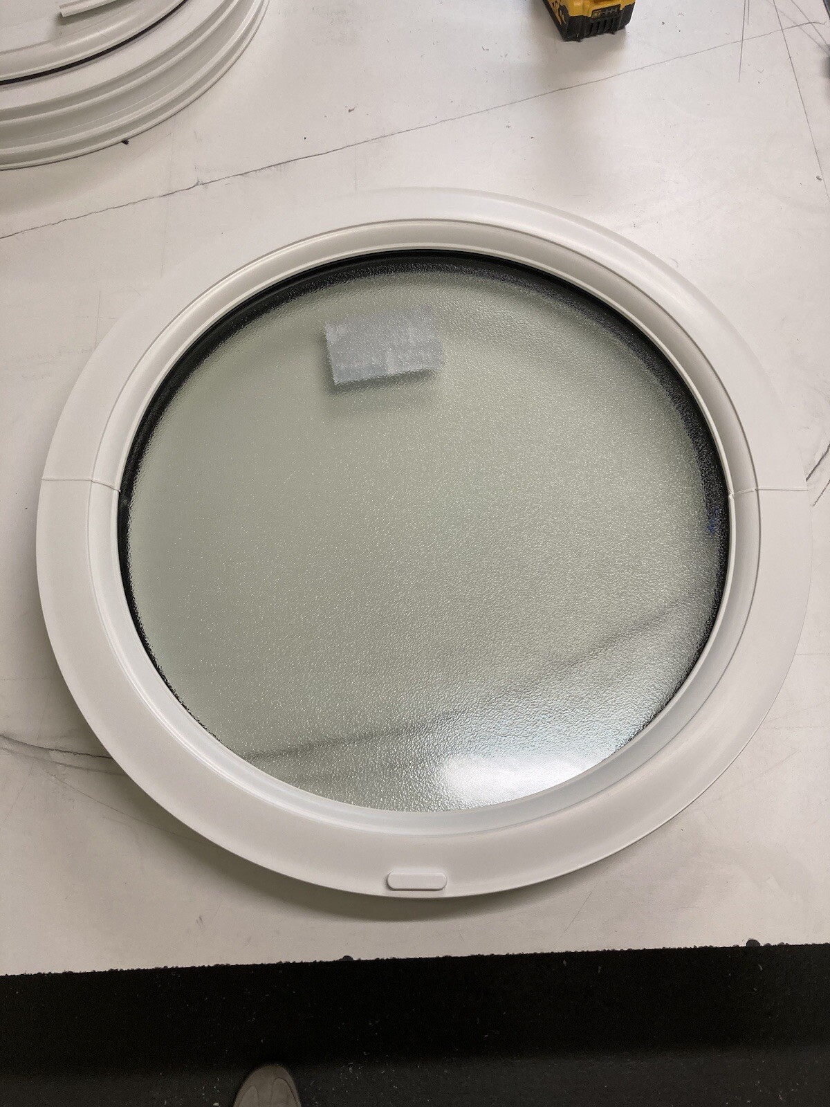 White Round circle upvc window 600mm With Geo Bar Cross And Clear A ...