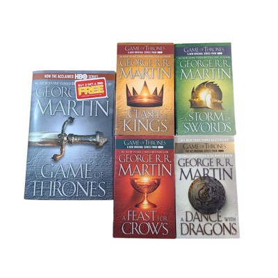 Game of Thrones George R R Martin Book Lot 1-5 Complete Set Paperback ...