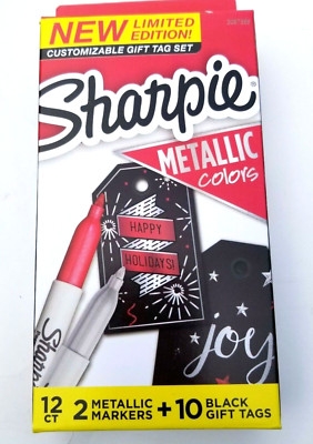 Sharpie Metallic Markers (Ruby & Silver) + 10 Black Gift Tags | eBay
