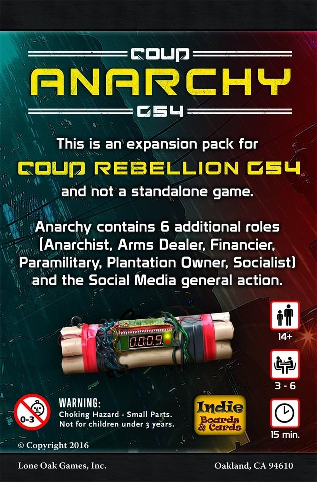 Coup: Rebellion G54 - Anarchy Card Game Expansion – Add New Roles ...