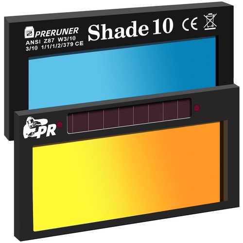 Gold Shade 10 2x4 1/4 Auto Darkening Welding Lens, Cool Blue Puddle ...